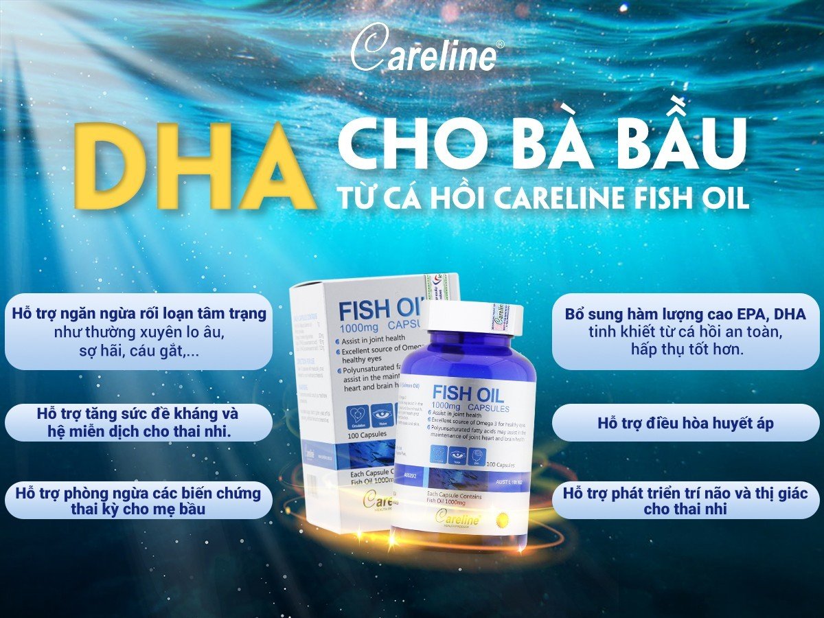DHA cho bà bầu từ cá hồi Careline Fish Oil